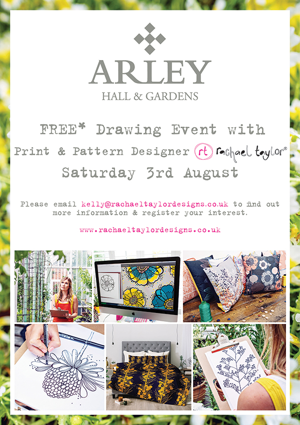 This Weekend: Arley Hall & Gardens Drawing Event! - Rachael Taylor Designs